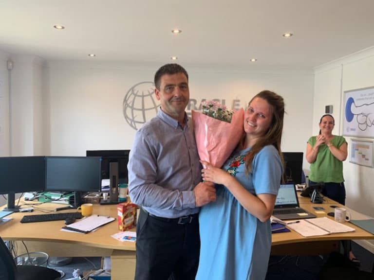 Oracle Solutions congratulate a valuable team member on parenthood!